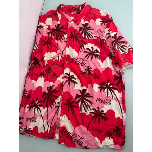 Coca Cola | Shirts | Vintage Coca Cola Men Hawaiian Shirt Rayon Button ...